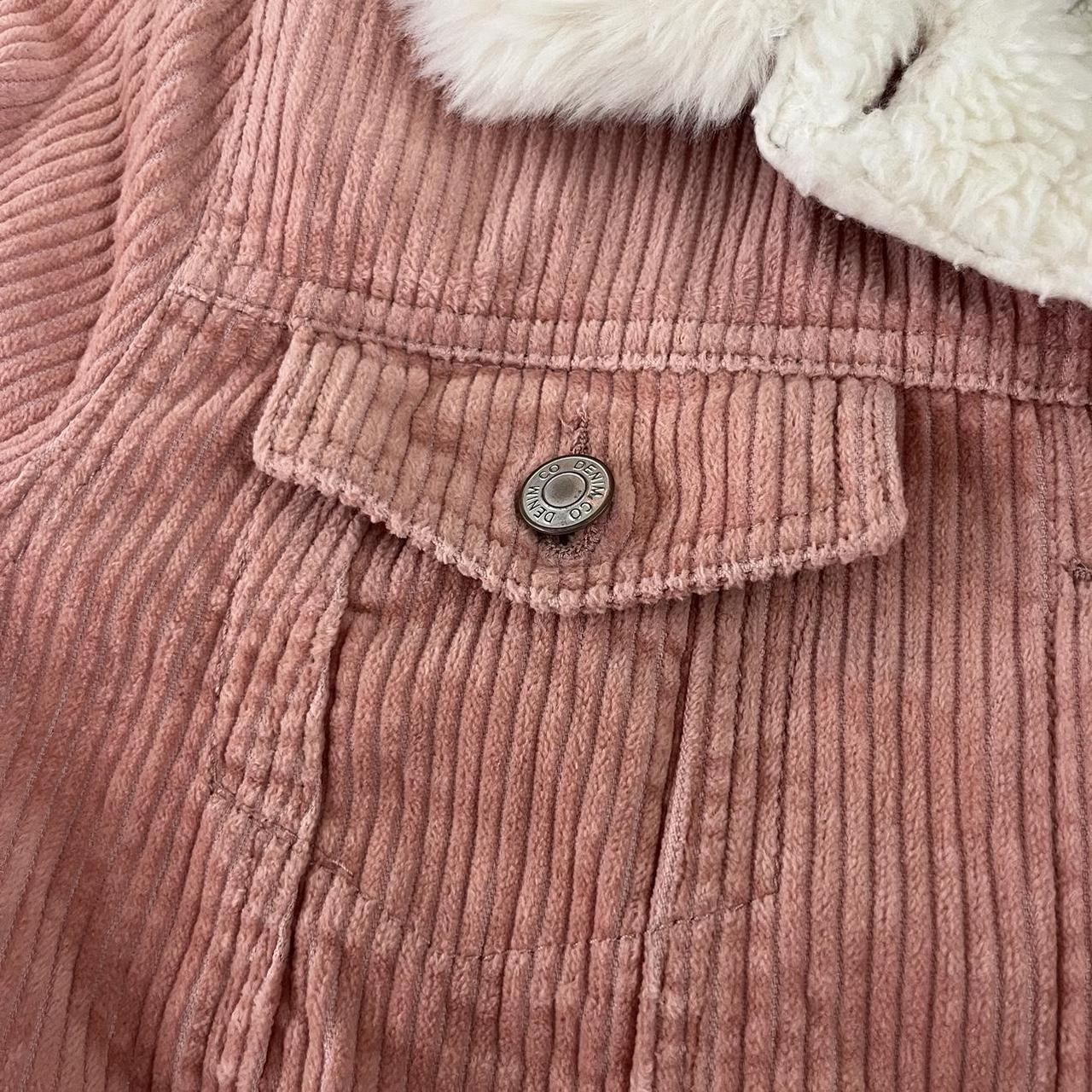 Denim & Co Pink Corduroy Jacket Sherpa Lined UK Size... - Depop
