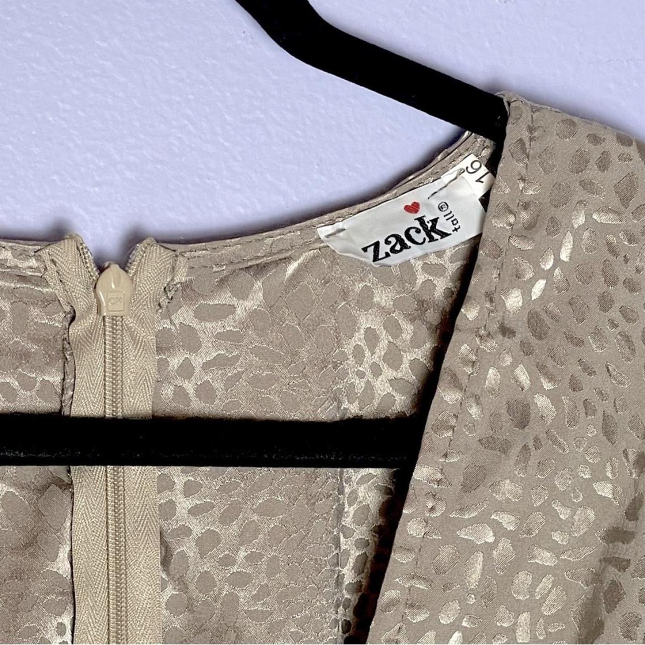 Champagne shimmery leopard print long sleeve ruffle... - Depop