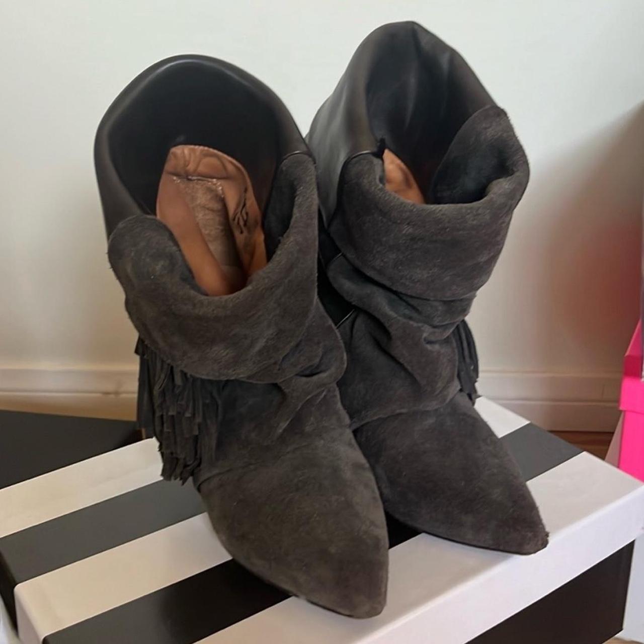 Isabel marant x h&m collab fringe booties. In good... - Depop