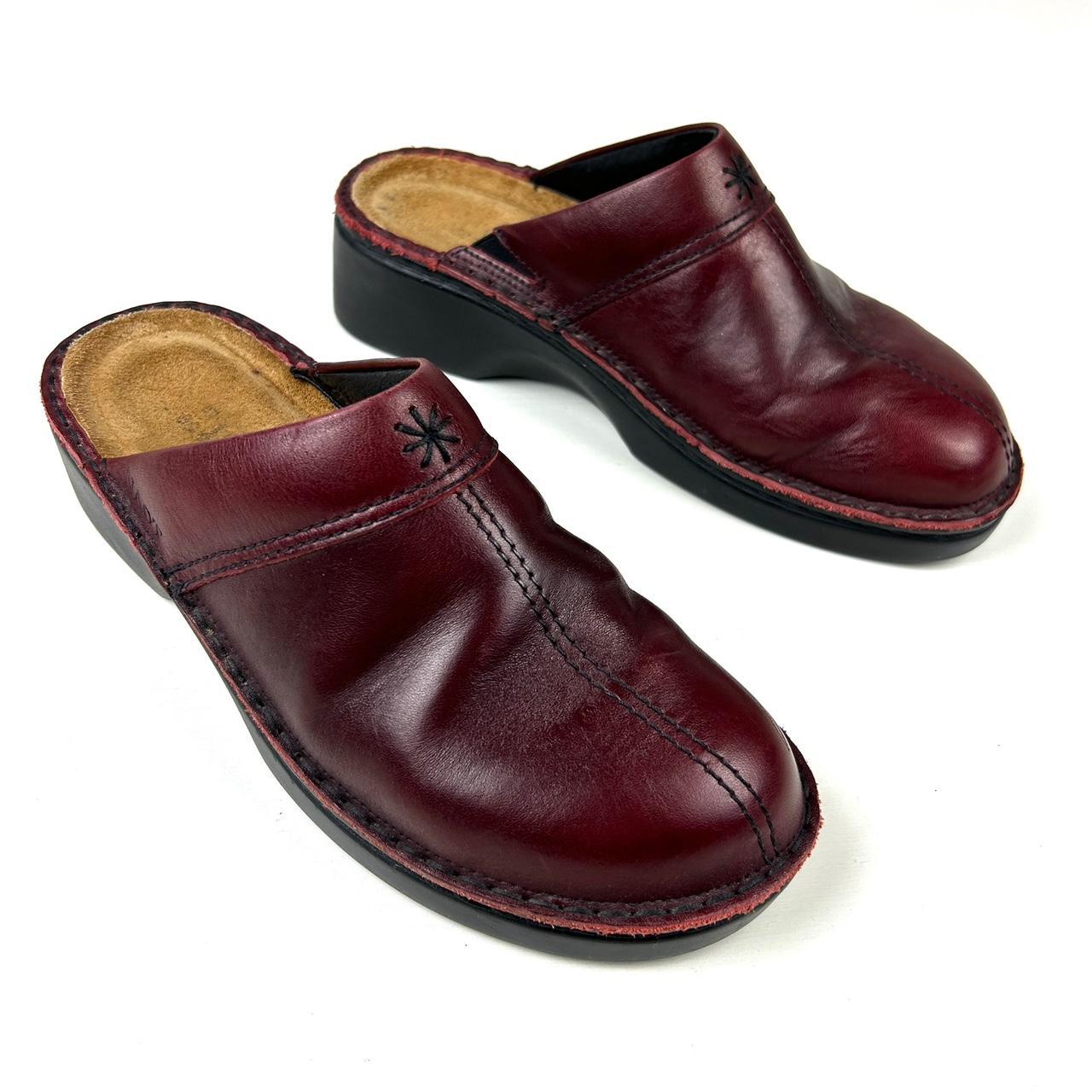 NAOT red Leather mule slip on shoes Comfort... - Depop