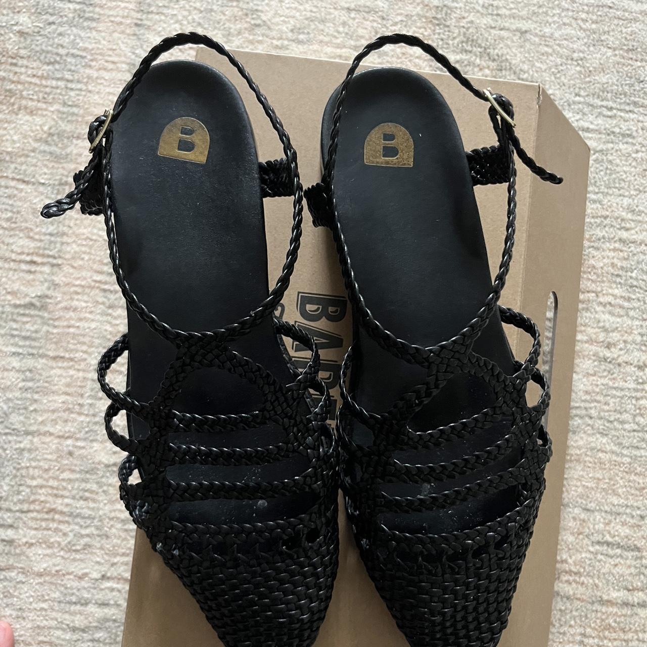 Bared “sparrow” black woven sandals Minor scratches... - Depop