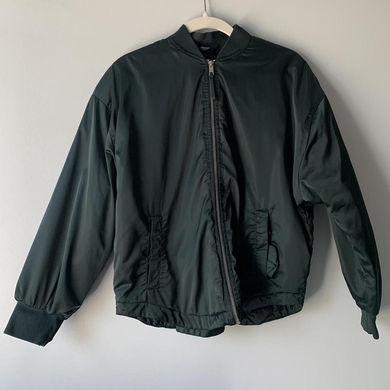 Forest green puffer bomber jacket • A New... - Depop