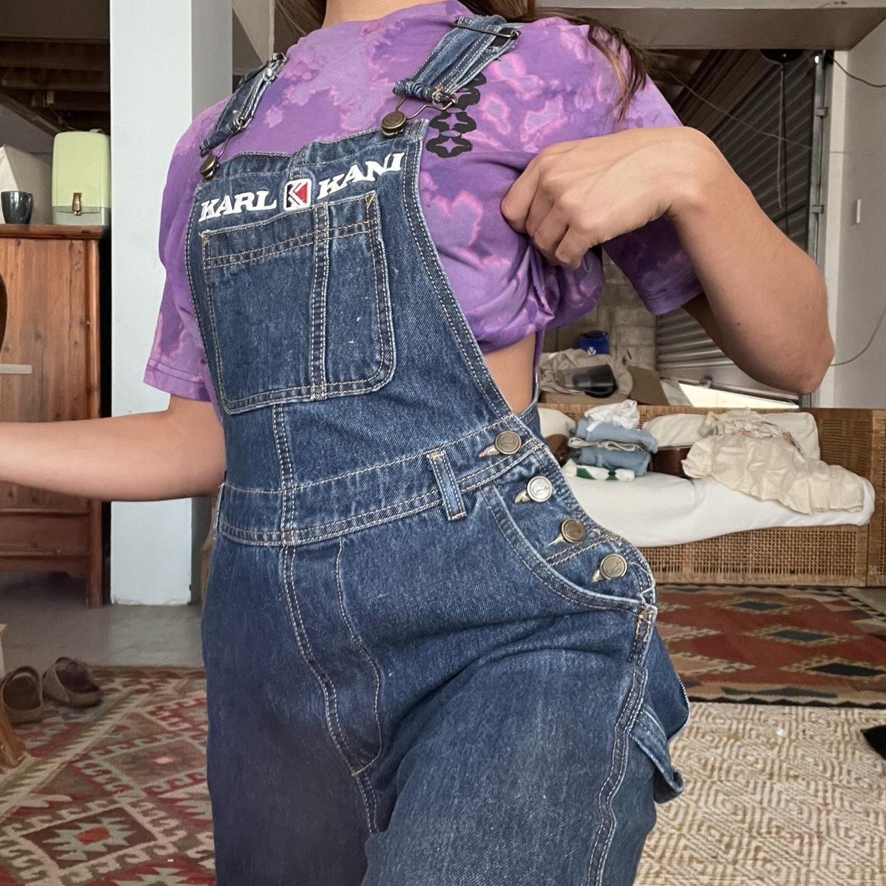 Near new Karl Kani street wear high waist overalls... - Depop