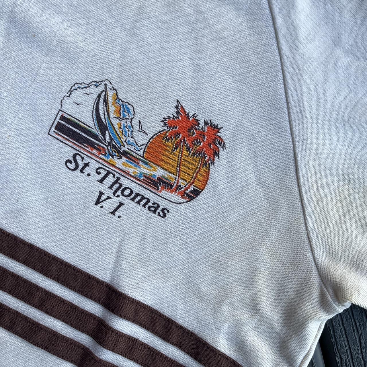 American Vintage Men's Brown and Tan T-shirt | Depop