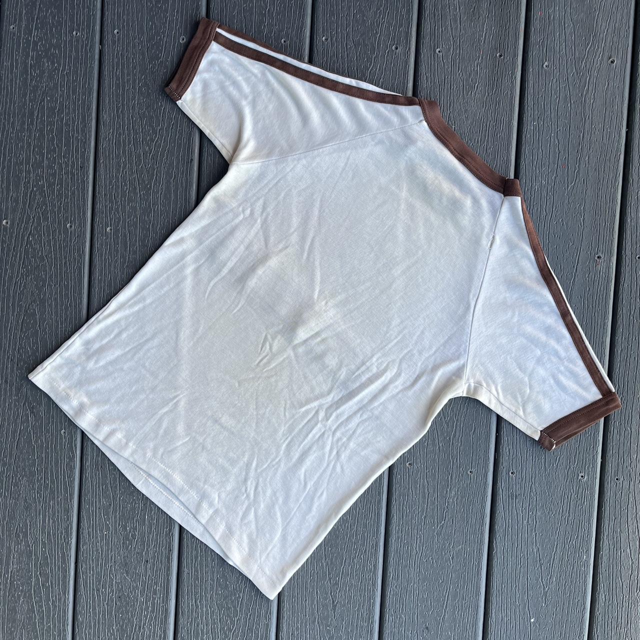 American Vintage Men's Brown and Tan T-shirt | Depop