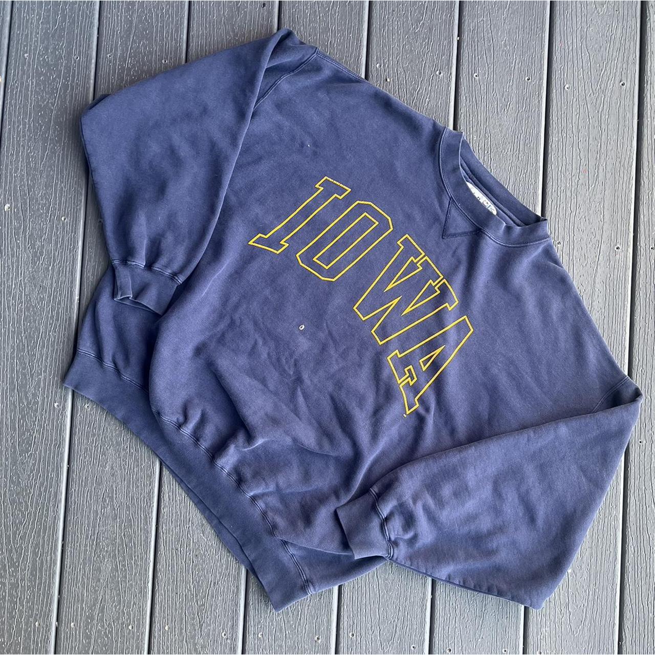 vintage iowa gear for sports navy blue pullover... - Depop