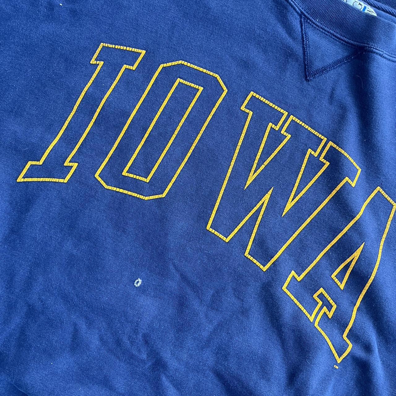 vintage iowa gear for sports navy blue pullover... - Depop