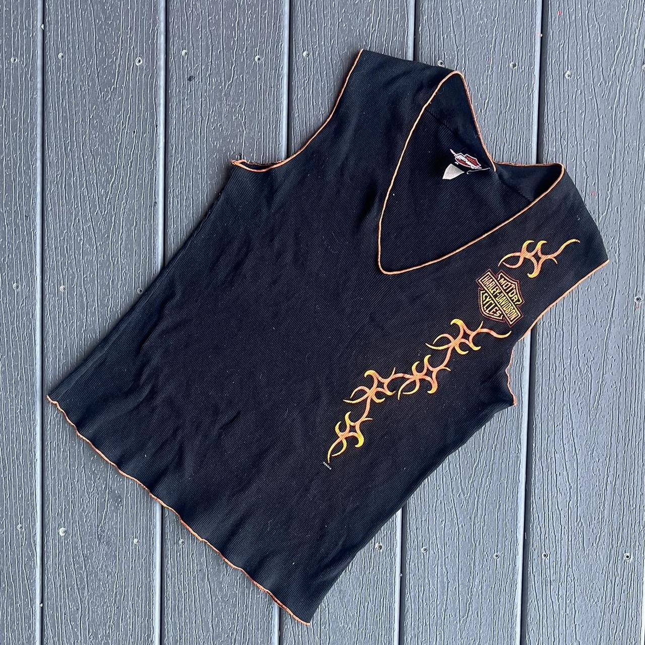 2004 Harley Davidson Flames Tank Top Shirt Women's... - Depop