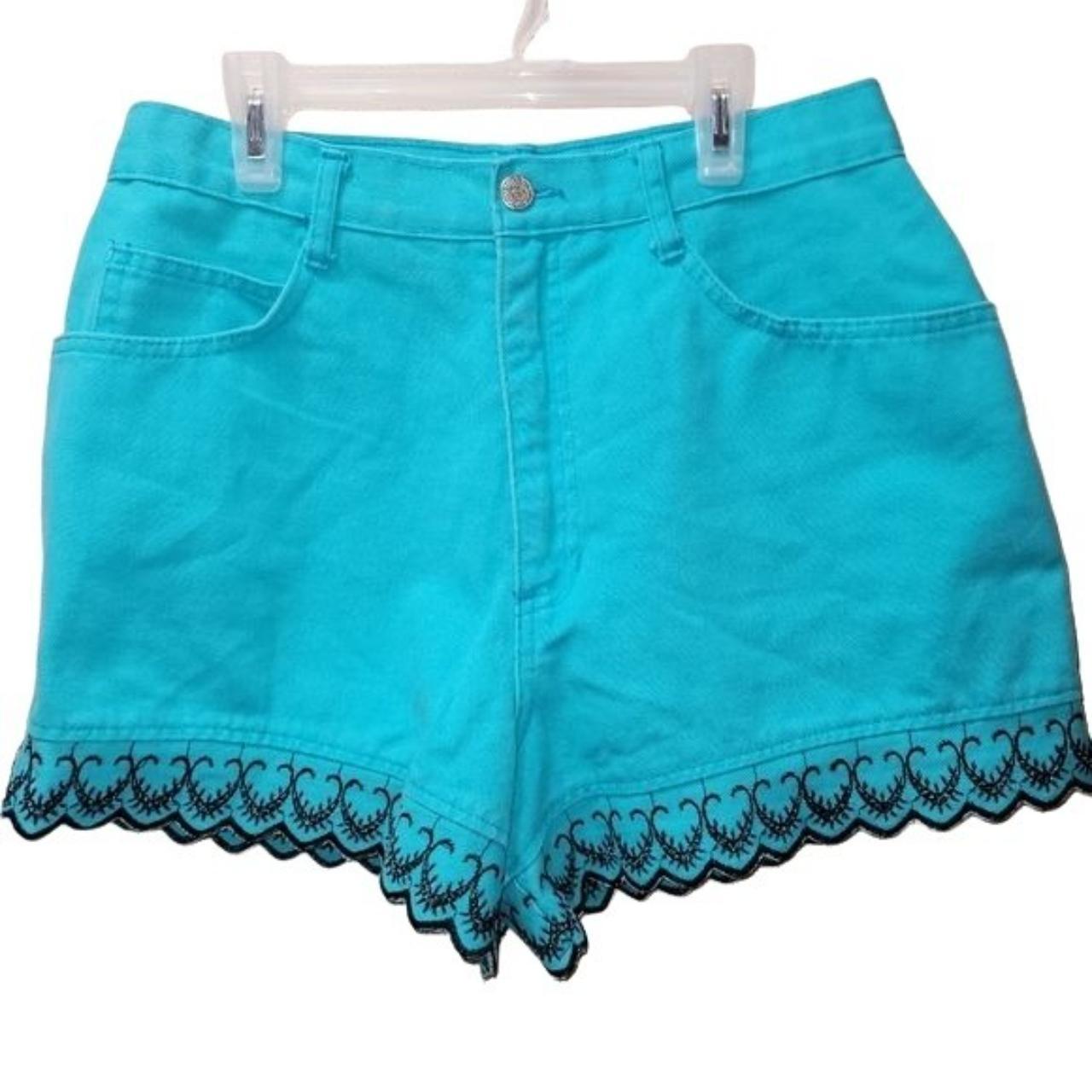 Vintage Pinwheels brand Retro 1990s style Teal denim... - Depop