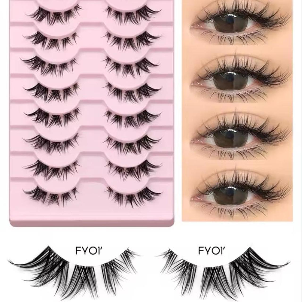 10 pairs of false lashes, looks natural but still... | Depop