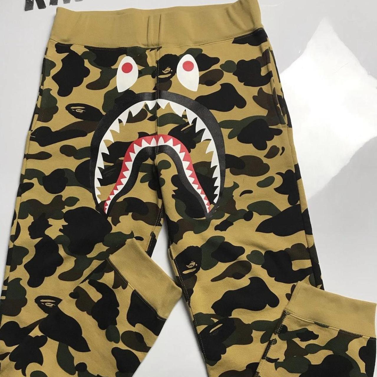 A Bathing Ape BAPE 1st Camo Shark Slim Sweatpants... - Depop