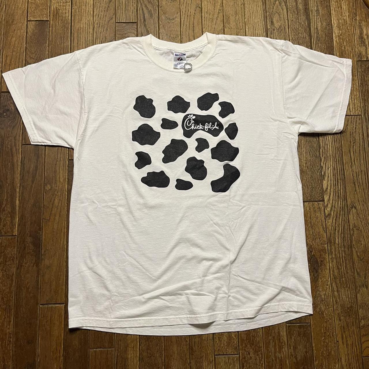 Vintage Chick-fil-A cow print graphic design logo... | Depop