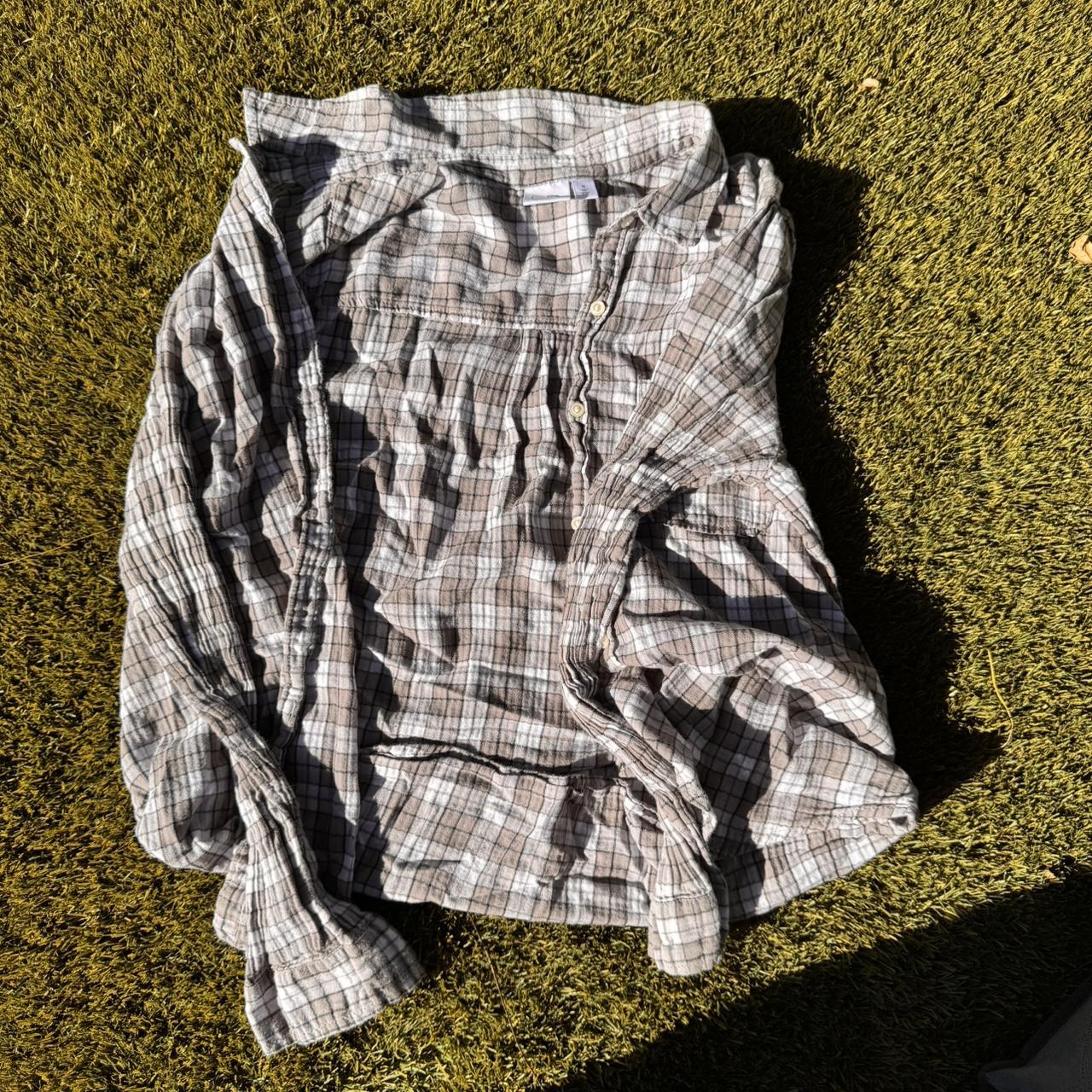 Stripped flannel. Tagged as XL but fits large and... - Depop