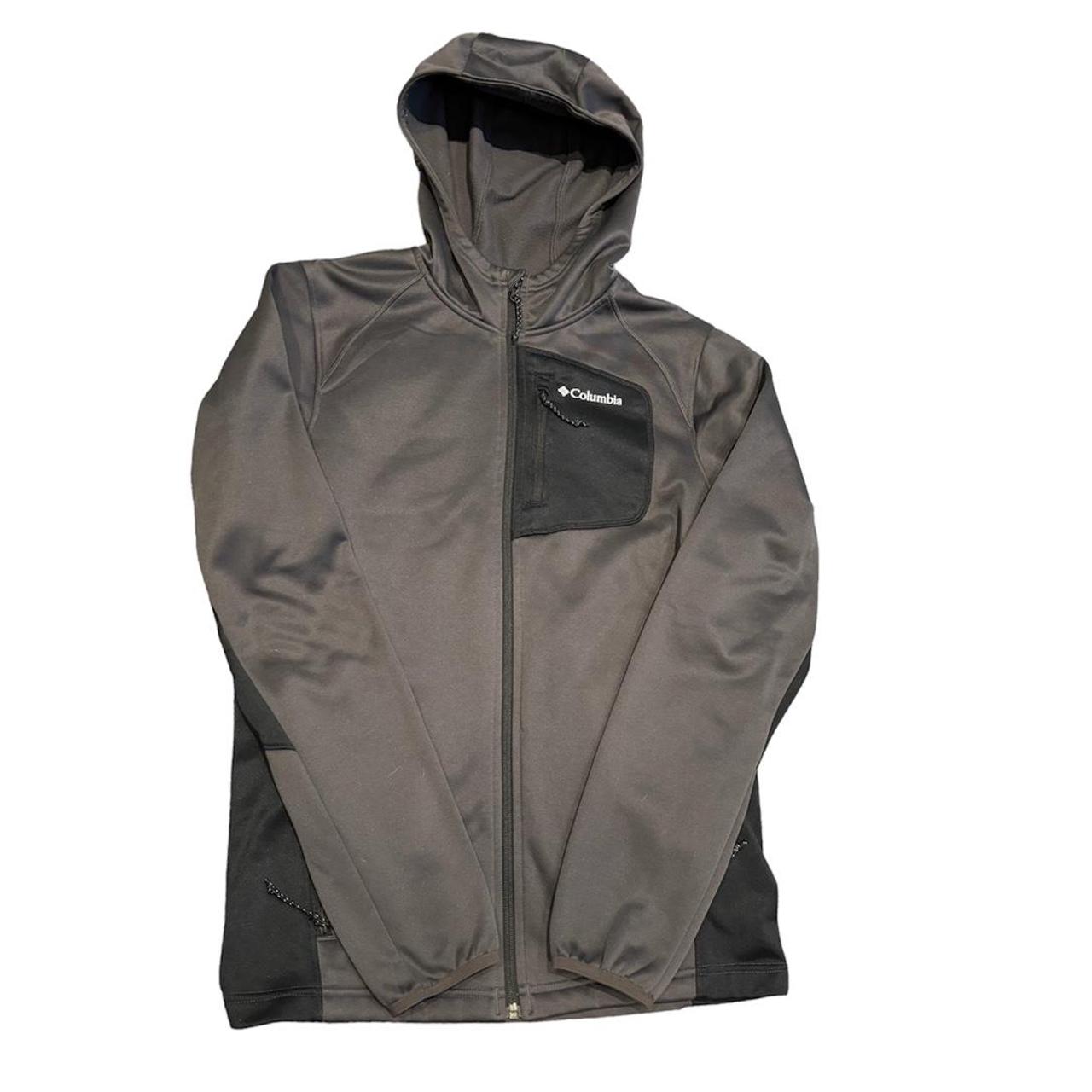 Columbia Grey + Black lightweight jacket Perfect... - Depop