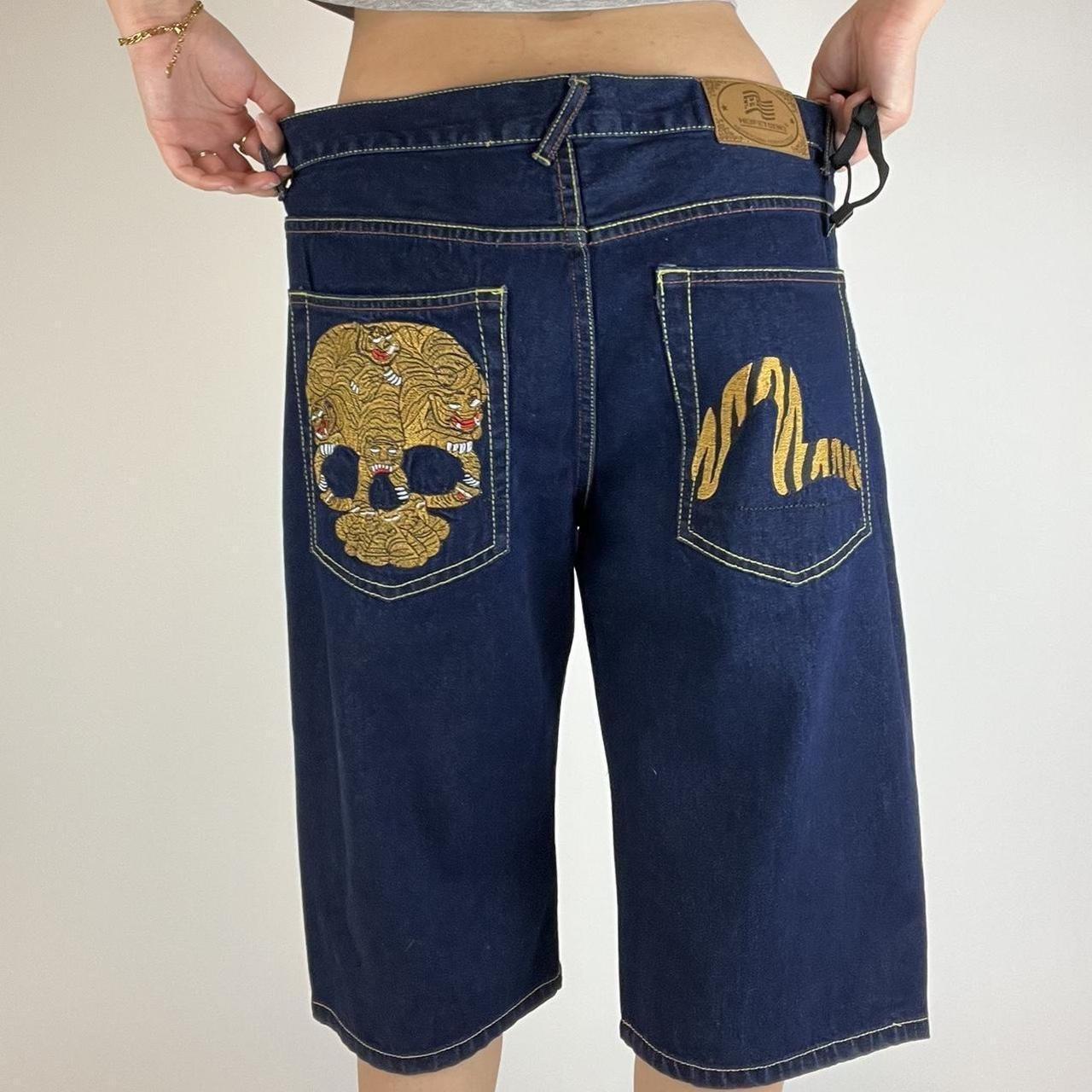 Y2k grunge jorts Size 38 Fit baggy Def need a belt... - Depop