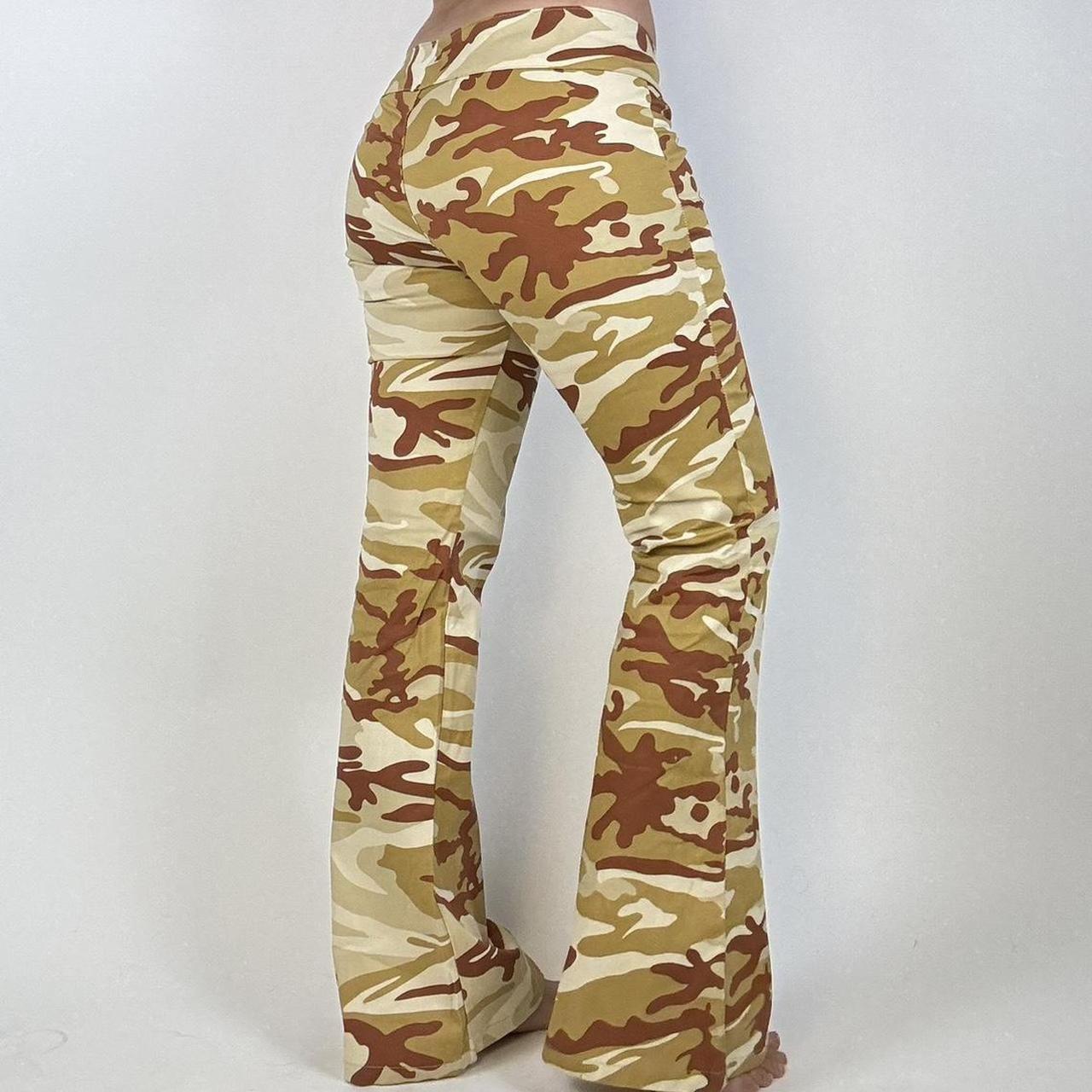 Y2K low rise camo pants Belted detail Labeled... | Depop