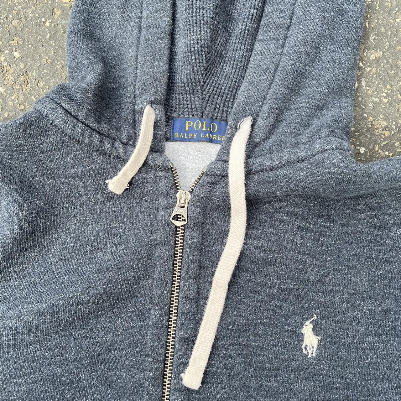 navy blue polo zip up barely worn no flaws sat in my... - Depop