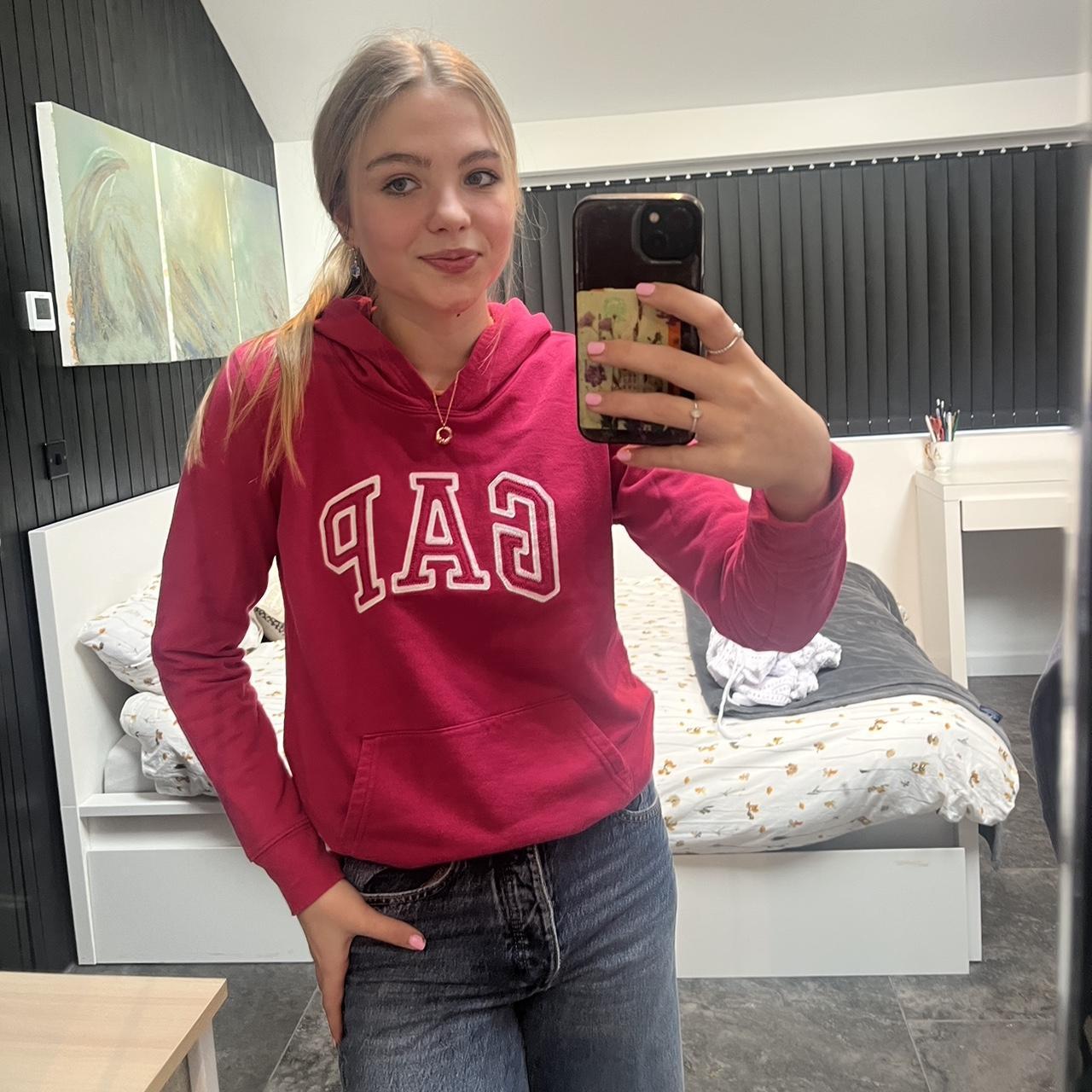 GAP pink hoodie Perfect condition never worn Shown... - Depop