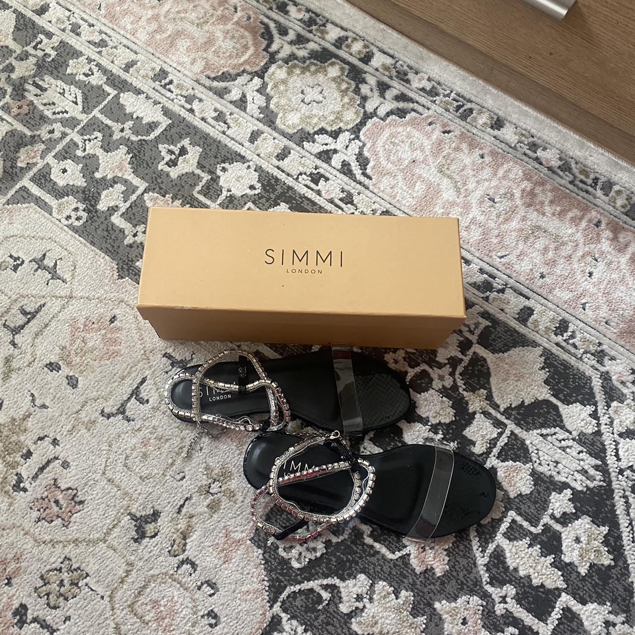 SIMMI LONDON sandals with diamante ankle buckle... - Depop