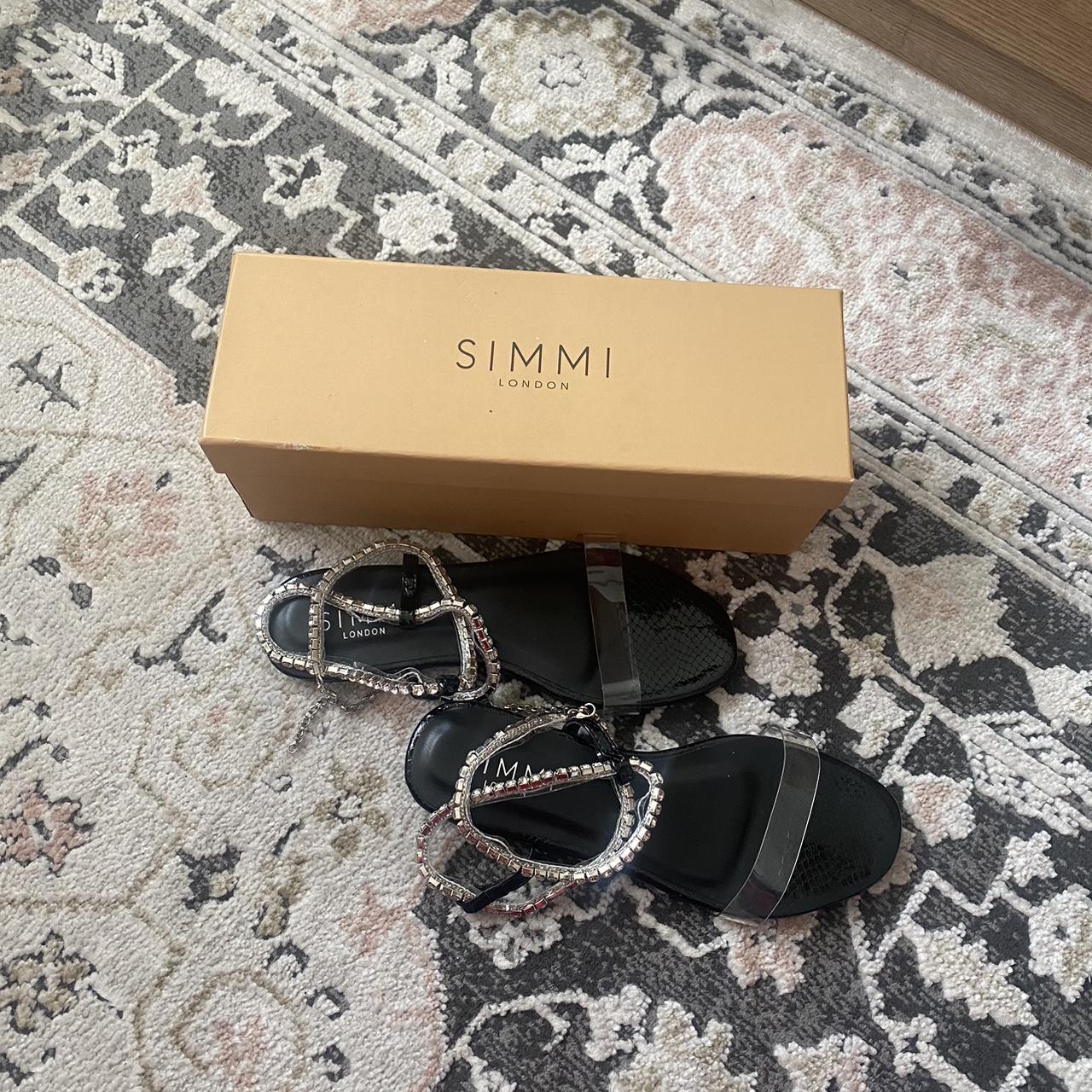 SIMMI LONDON sandals with diamante ankle buckle... - Depop