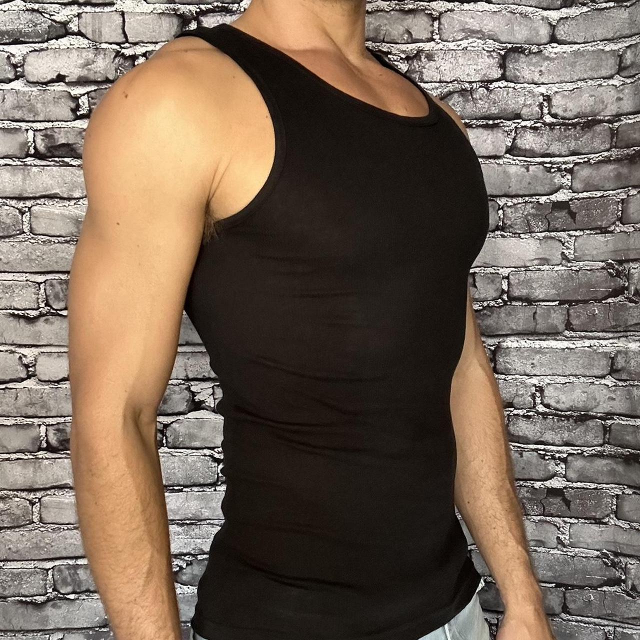 Men’s #ribbed #vest #musclefit 60% cotton 40%... - Depop