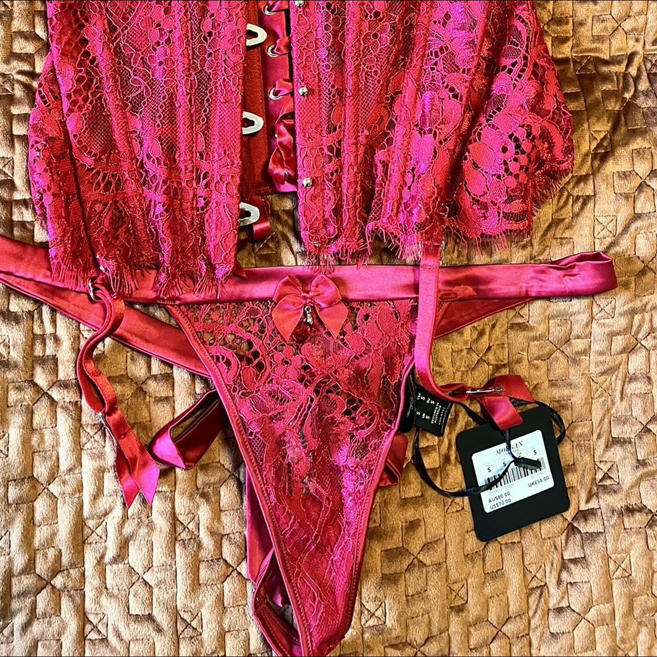 Honey Birdette Women's Red and Gold Underwear | Depop