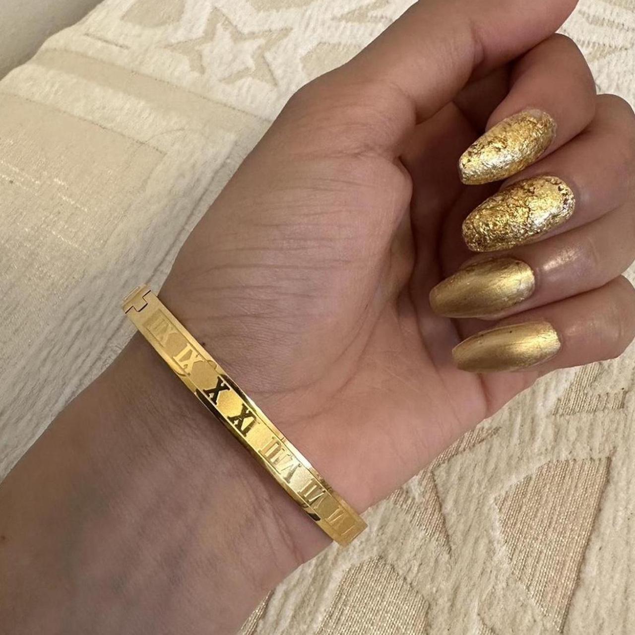 ROMAN NUMERAL GOLD BANGLE ️Perfect for a classy... - Depop