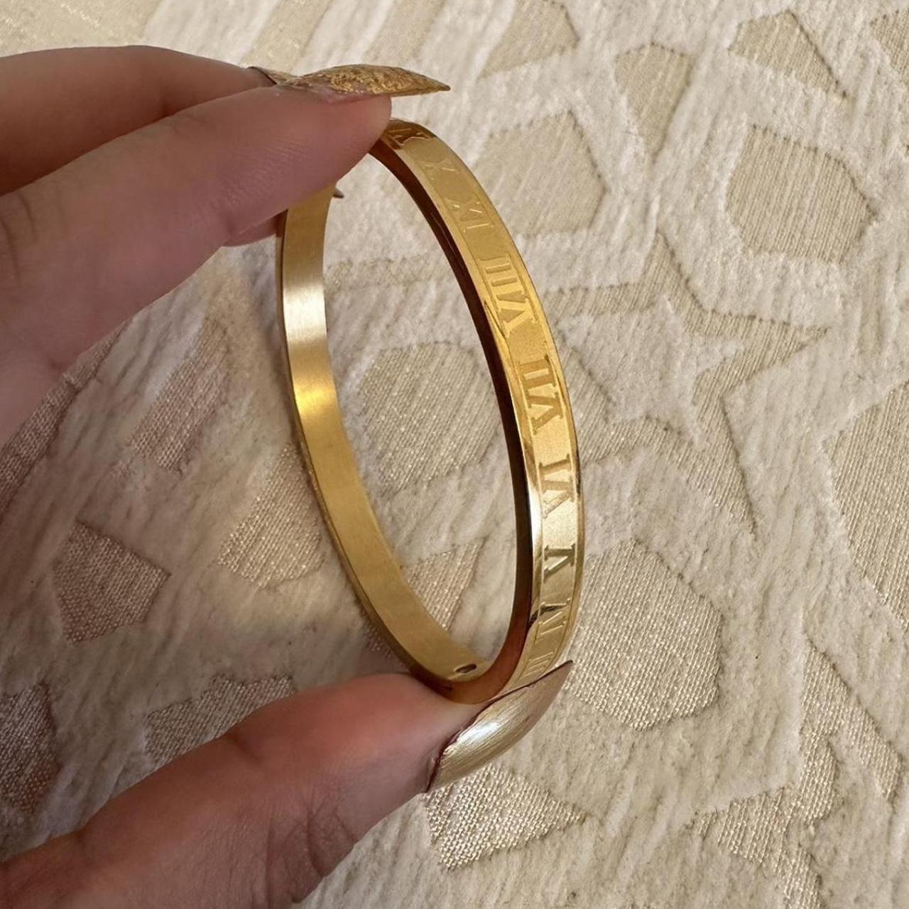 ROMAN NUMERAL GOLD BANGLE ️Perfect for a classy... - Depop