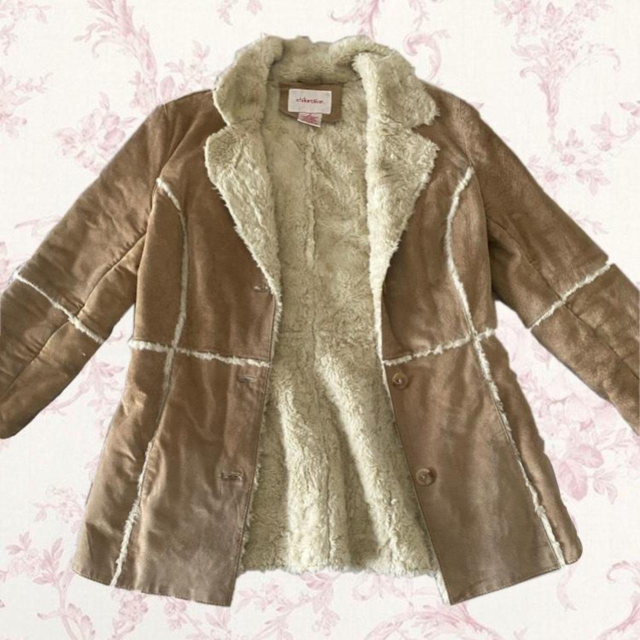 Xhilaration Vintage Suede Shearling Coat Thicker w/... - Depop