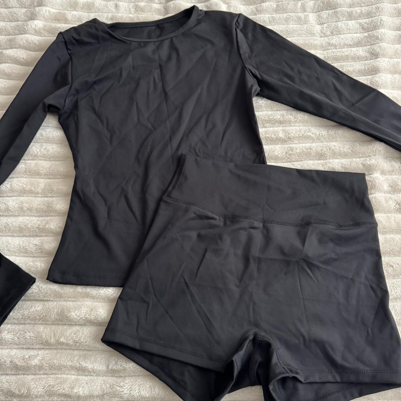 Black workout set from TikTok shop Repop because... | Depop