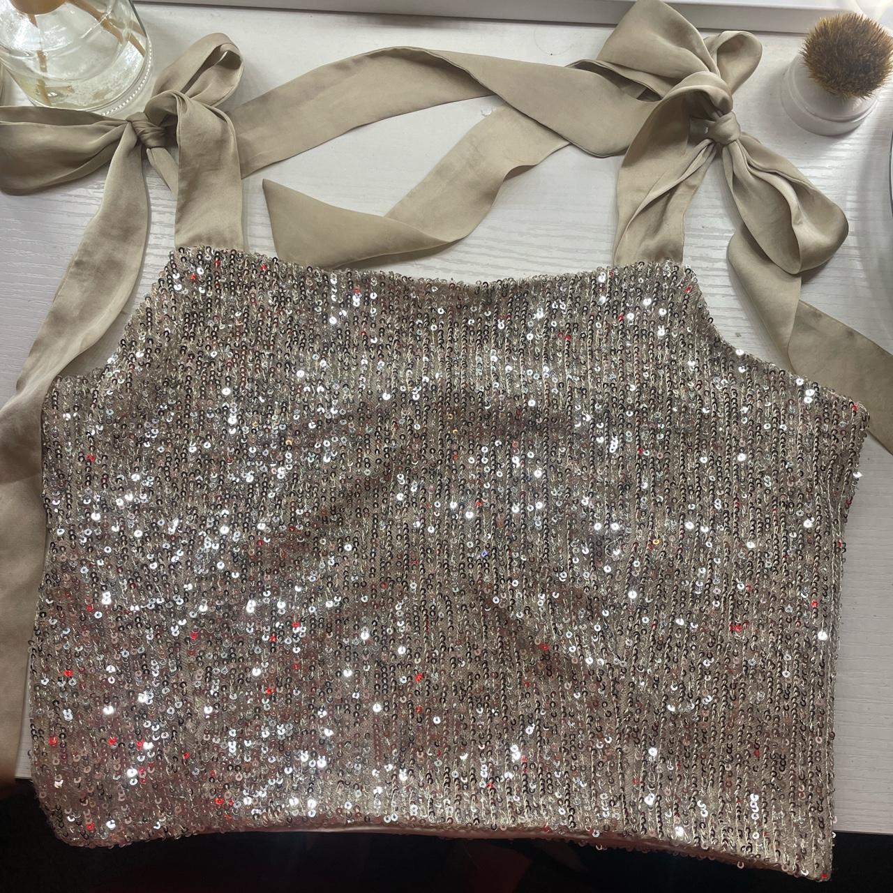 SO Clothing Women's Gold Crop-top | Depop