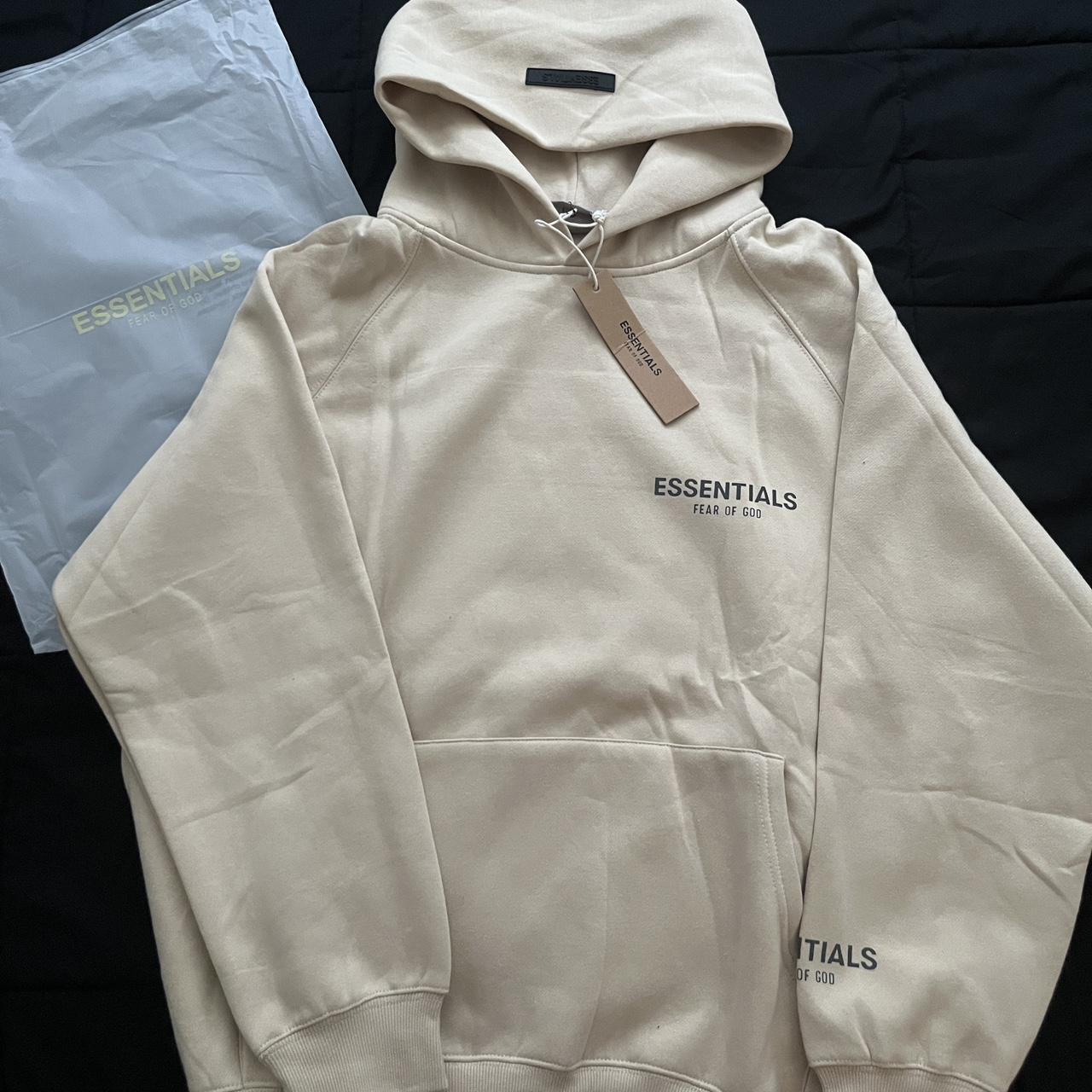 Essentials hoodie light brown Size Medium Brand New - Depop