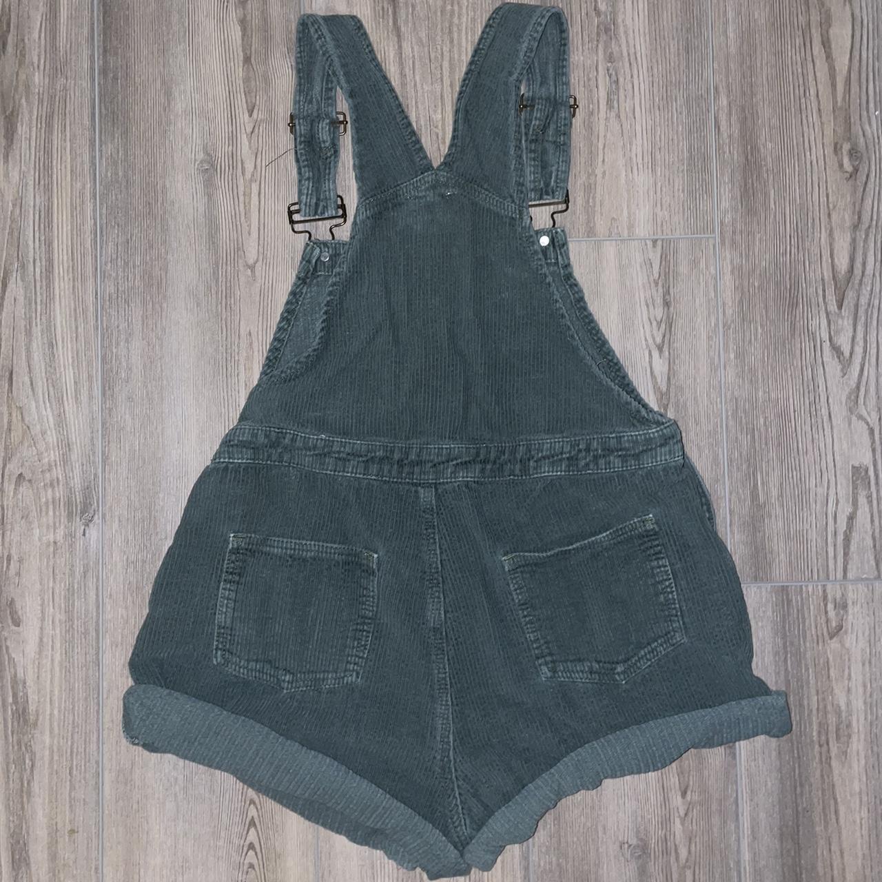 Green corduroy shortalls (short overalls) from... - Depop