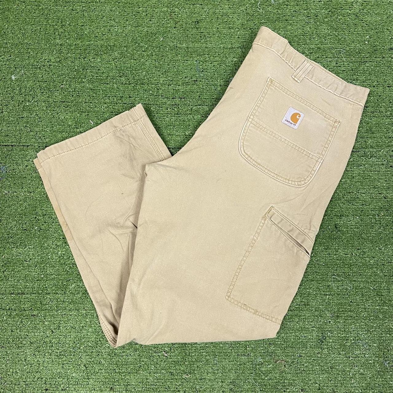 Carhartt Men's Cream Jeans | Depop Carhartt Men's Cream Jeans | Depop