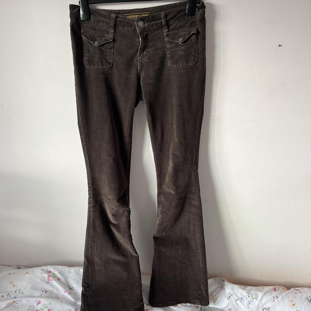 Low waist brown bootcut jeans Barely worn - Depop