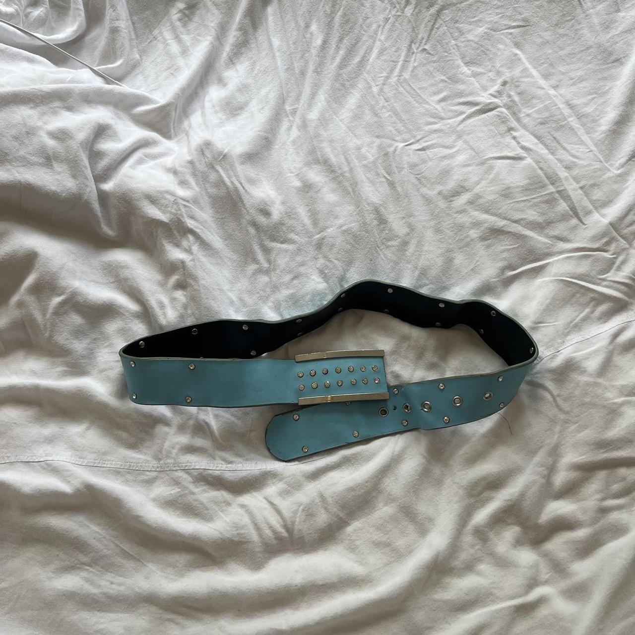 Blue rhinestone belt - Depop