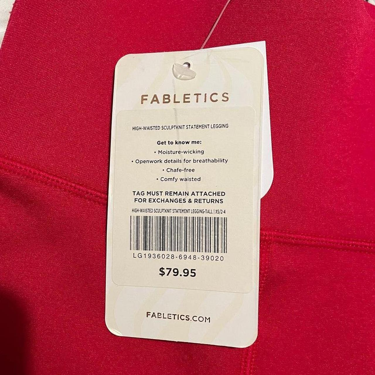 Fabletics Women's Red Leggings | Depop