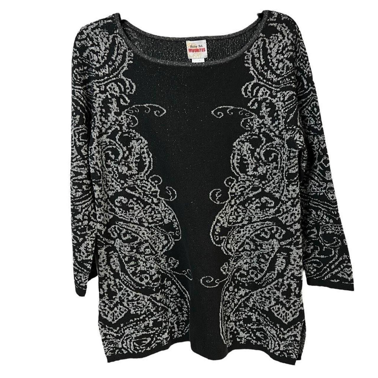 Ruby Rd FAVORITES Womens Gray Metallic Silver 3/4... - Depop