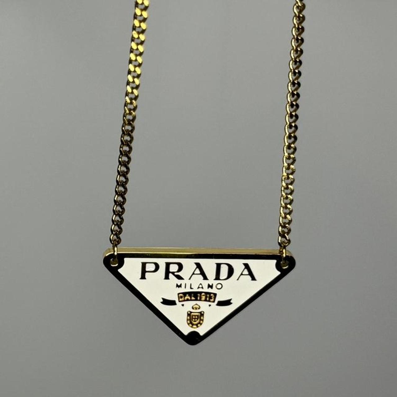 Reworked gold Prada necklace🤍 Can post next day... - Depop