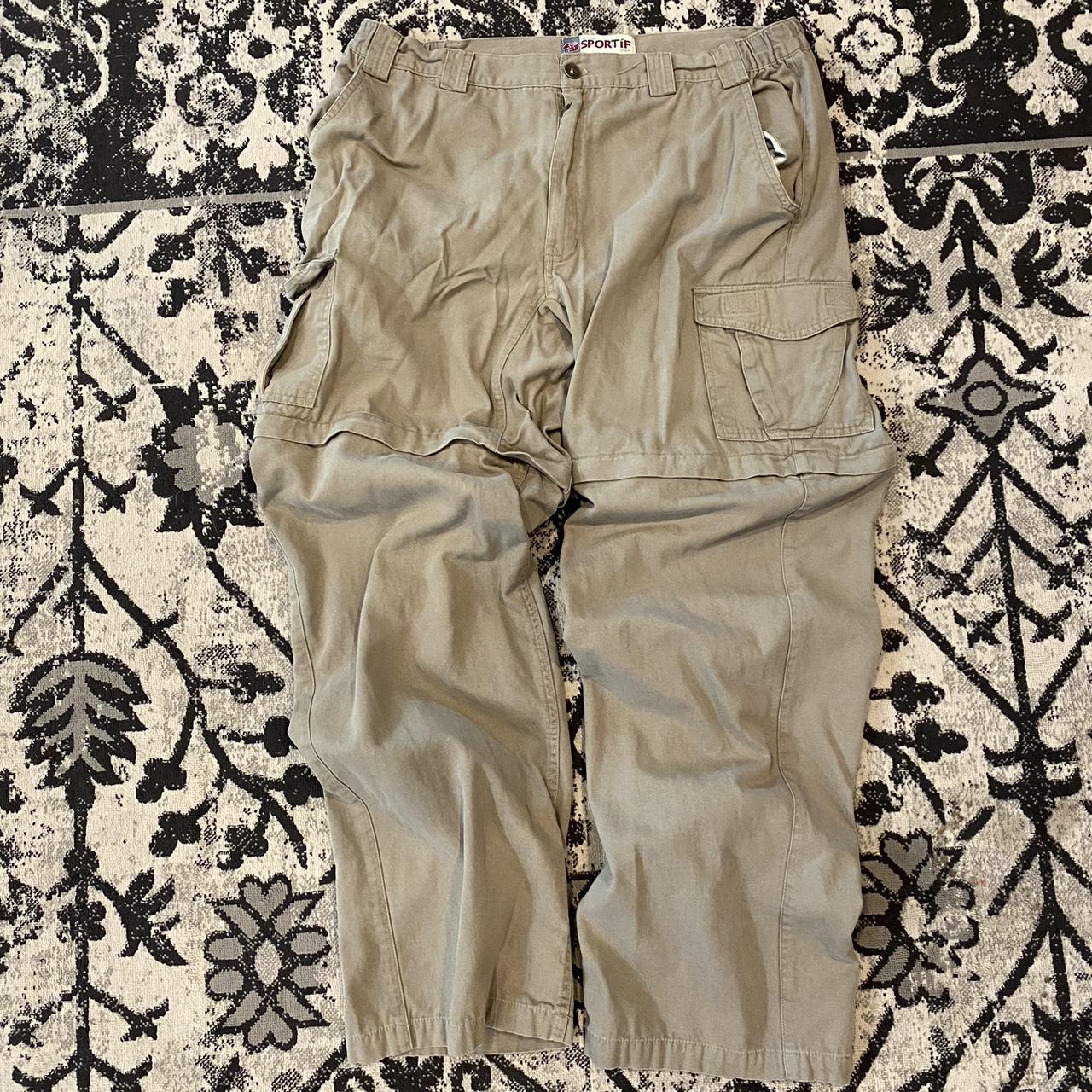 Light Forrest green Cargo pants Transformable Into... - Depop