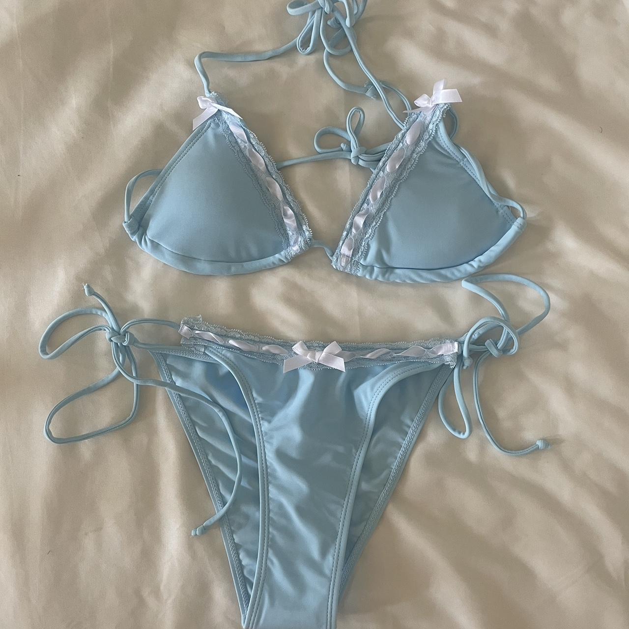 baby blue 2 piece bikini set. it is brand new and... - Depop