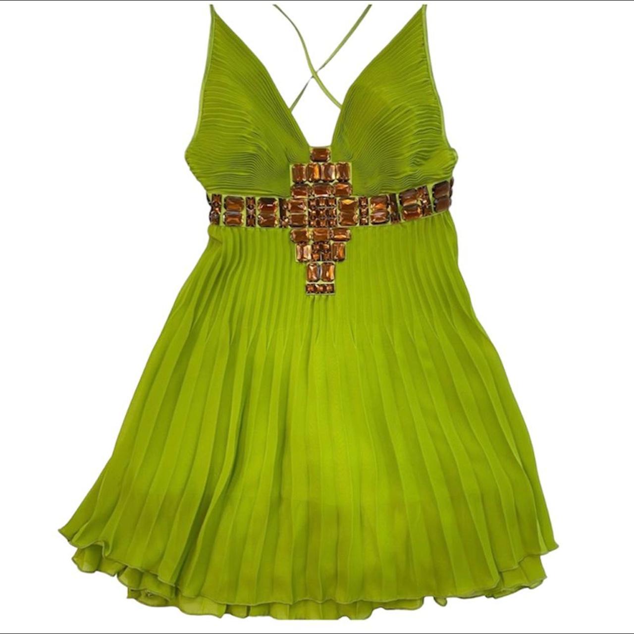 Just Cavalli Pleated Cocktail Dress With Hand Beaded Depop