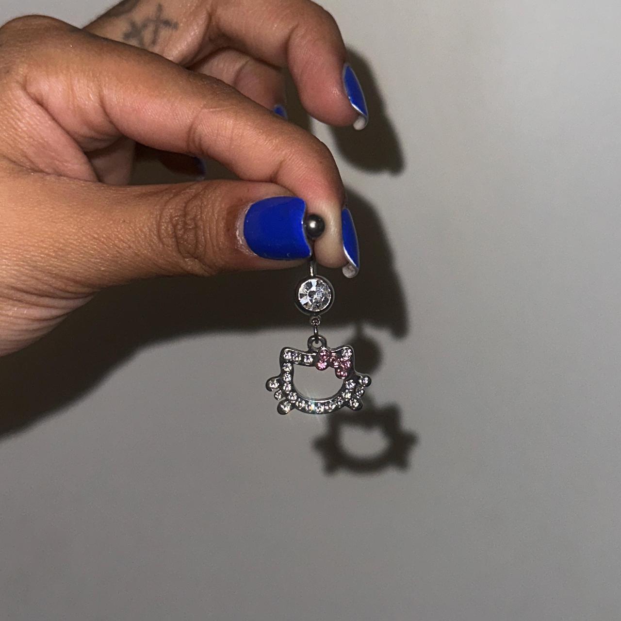 Pink and silver Hello Kitty belly ring #kawaii #y2k... - Depop