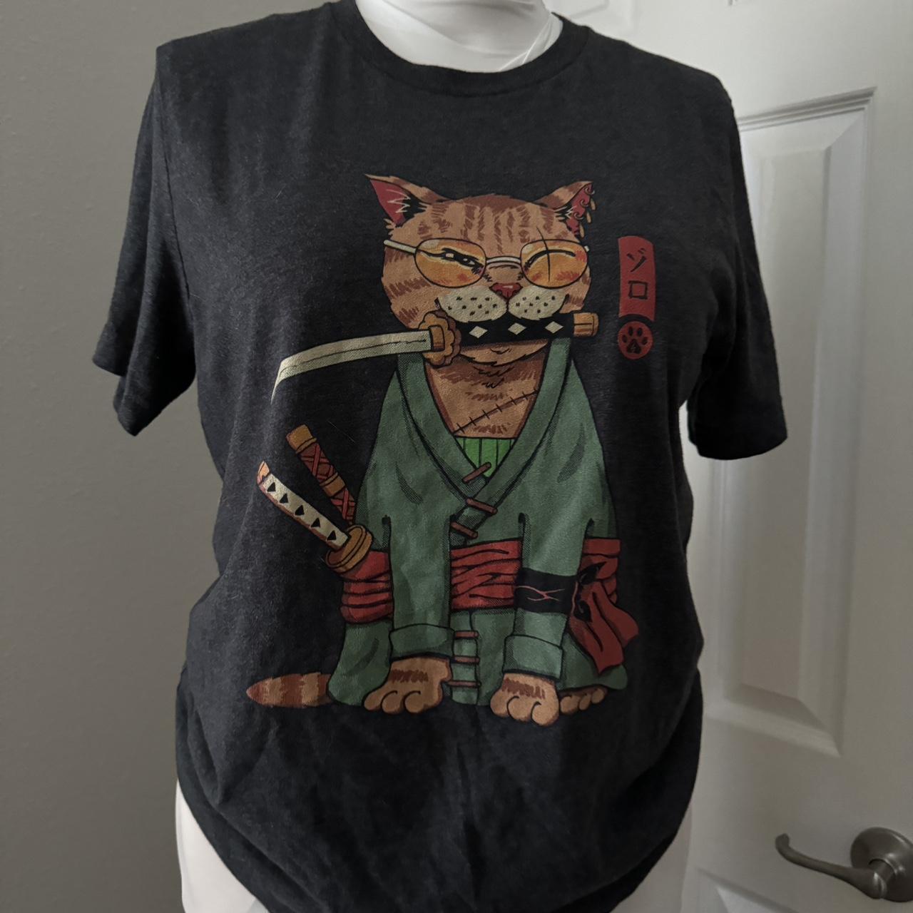 Zoro cat warrior unisex black shirt mannequin... - Depop
