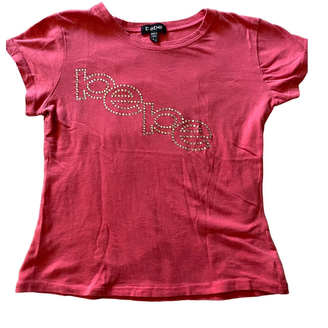 Bebe made in the usa vintage baby tee sz L #bebe... - Depop