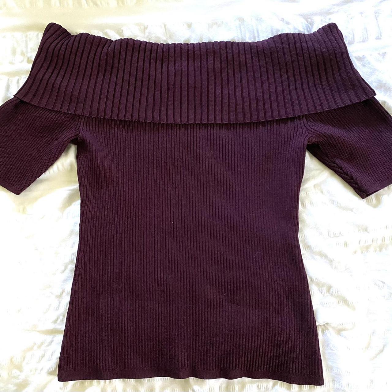 Maroon off the shoulder top by the brand New York &... - Depop