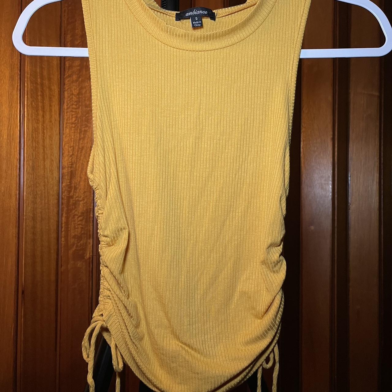 Ambiance yellow mustard colored top. NWOT. Size: Small - Depop