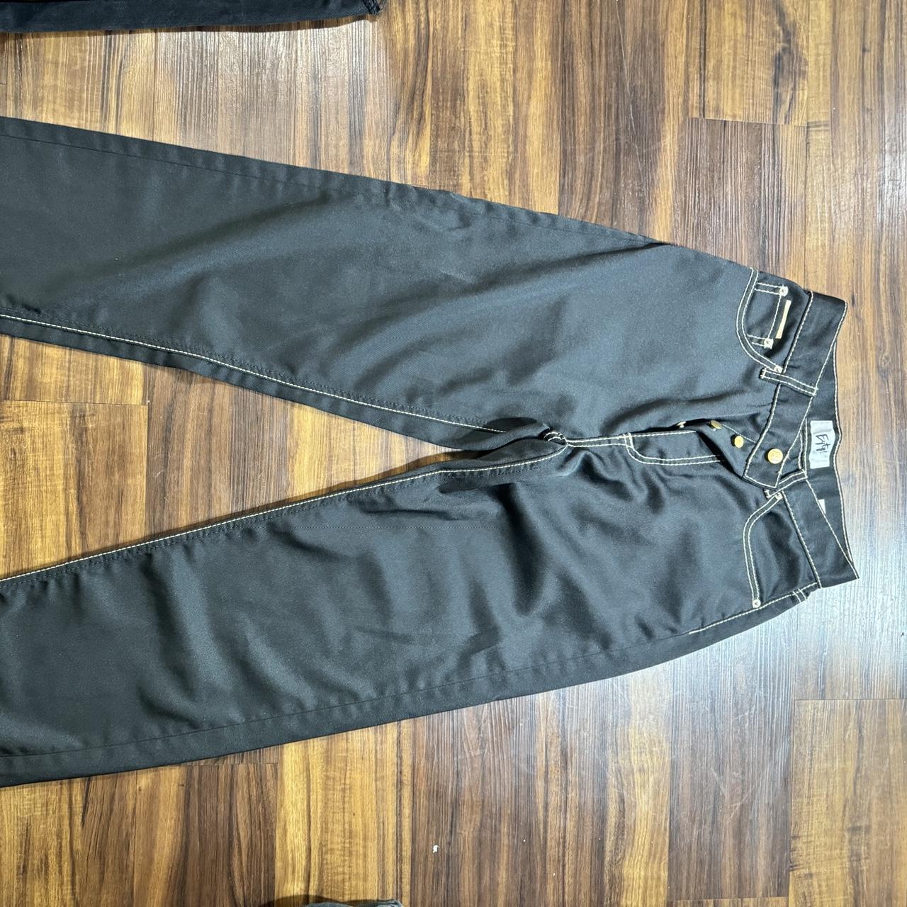 Eytys high rise wide leg shiny Jean - Depop