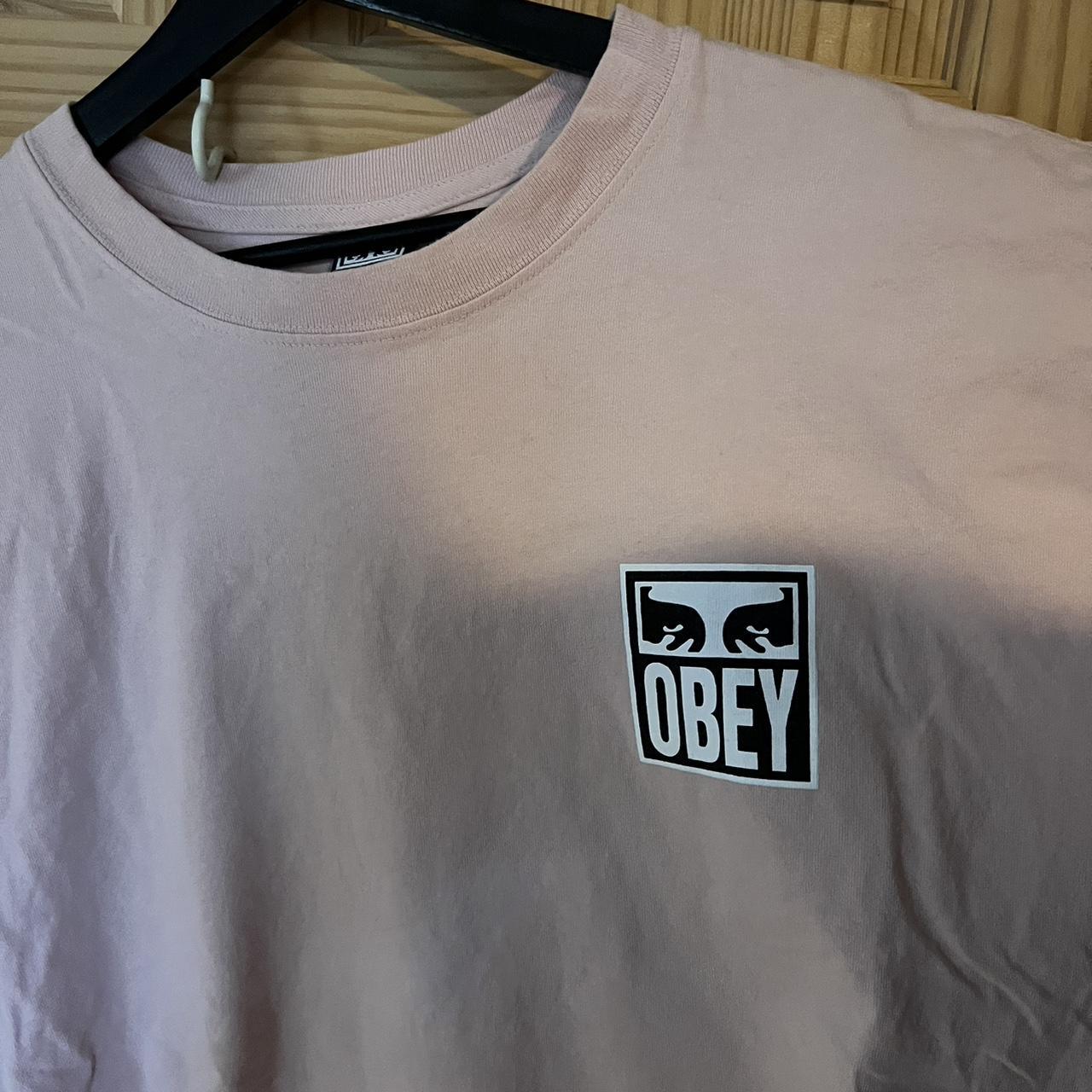 Obey Men's Pink T-shirt | Depop