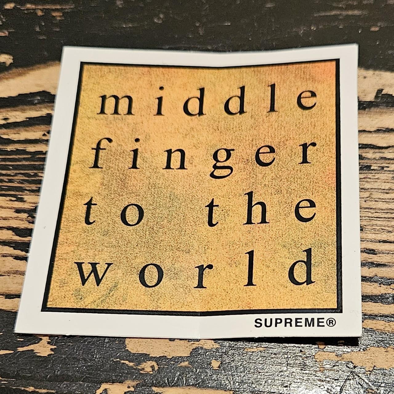 Supreme Middle Finger To The World Sticker SS19 +... - Depop